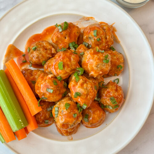 Healthy Buffalo Chicken Meatballs - Wholesome Nutrition