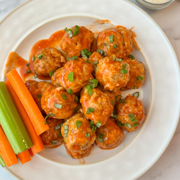 Healthy Buffalo Chicken Meatballs - Wholesome Nutrition